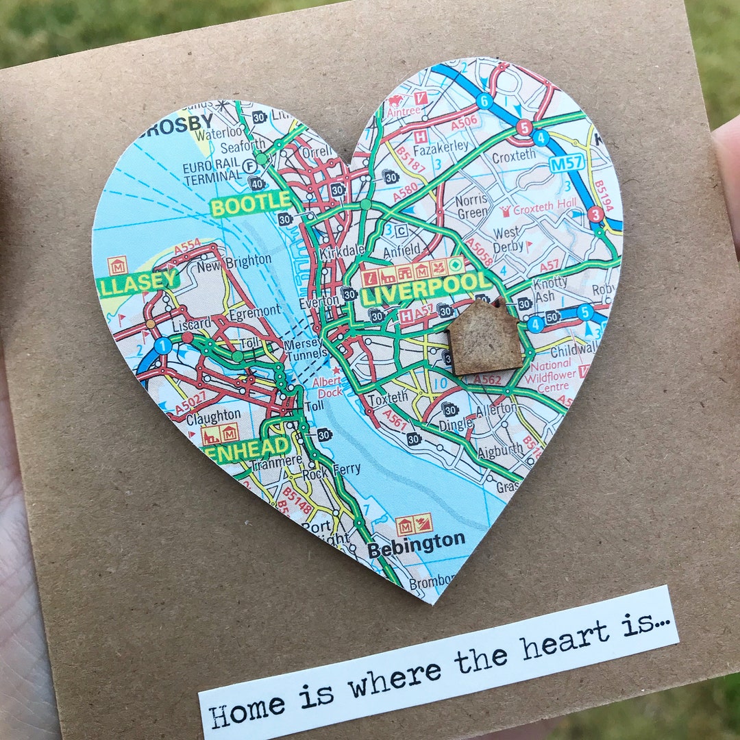 New Home Card With Original Map - Etsy UK