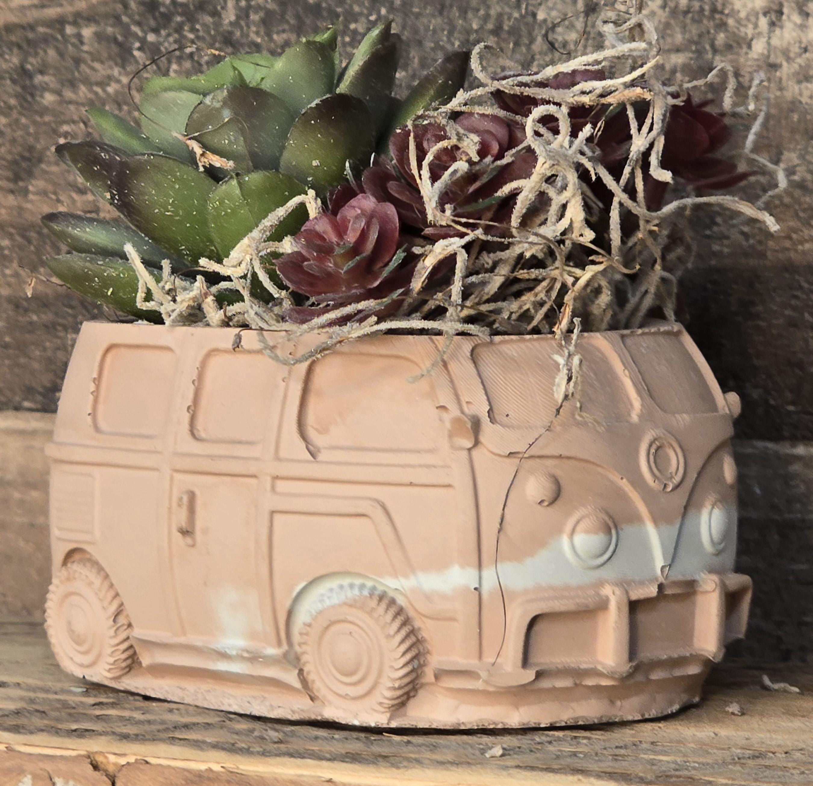 Concrete Bus, Concrete Bus Planter, Concrete Business Card Holder ...