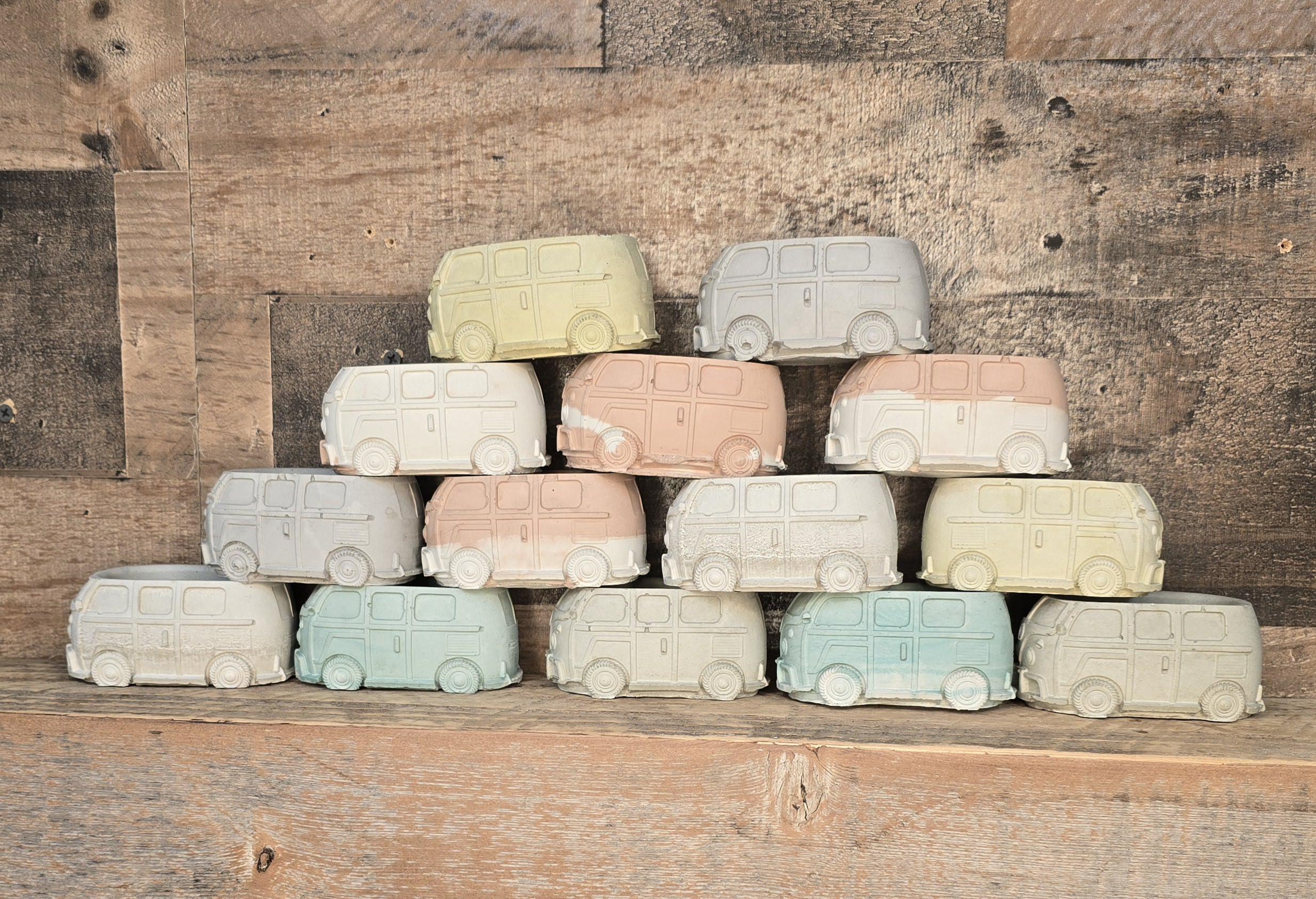 Concrete Bus, Concrete Bus Planter, Concrete Business Card Holder ...