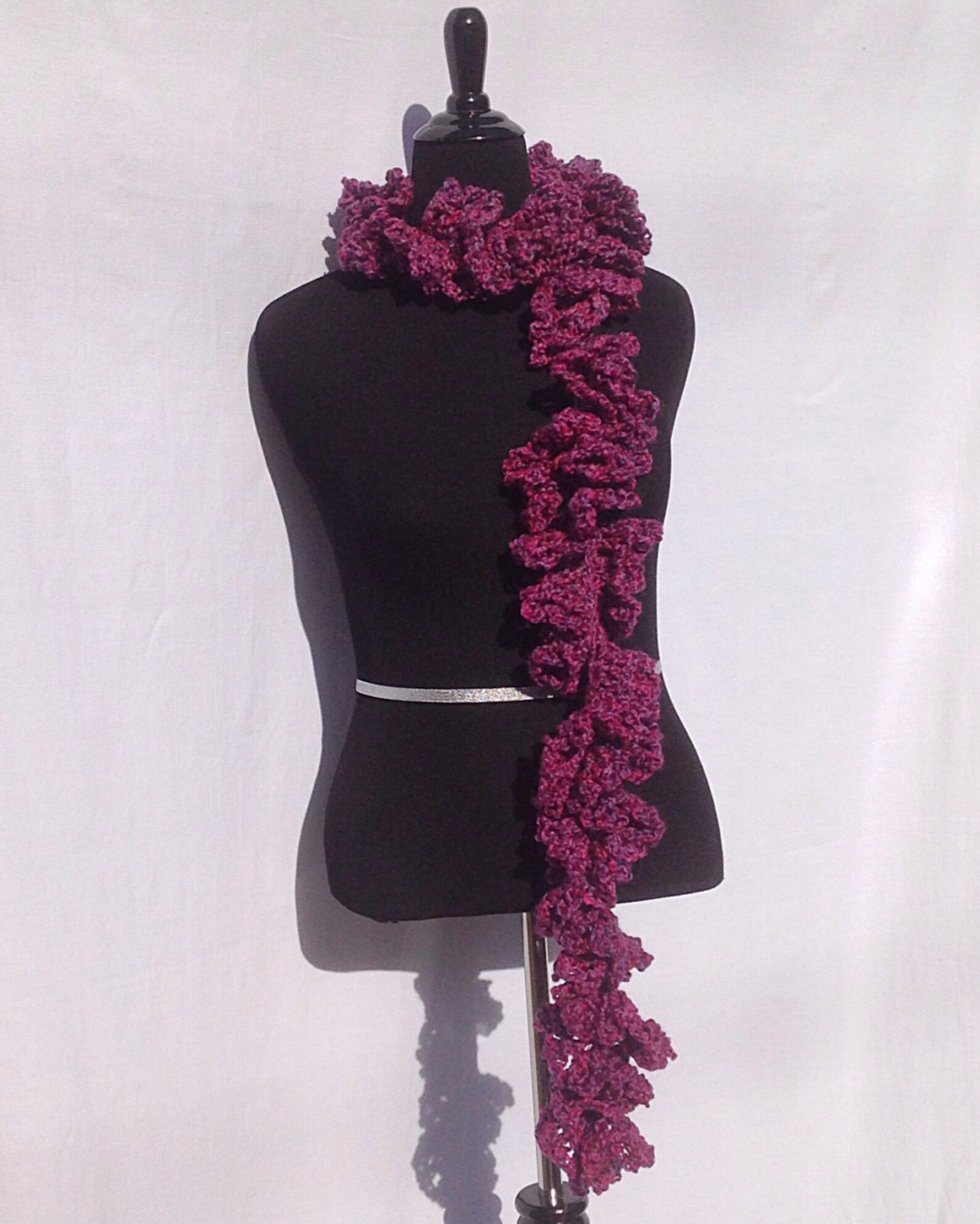 Curly Boa Scarf in Dark Pink With a Hint of Purple (FREE SHIPPING) - Etsy