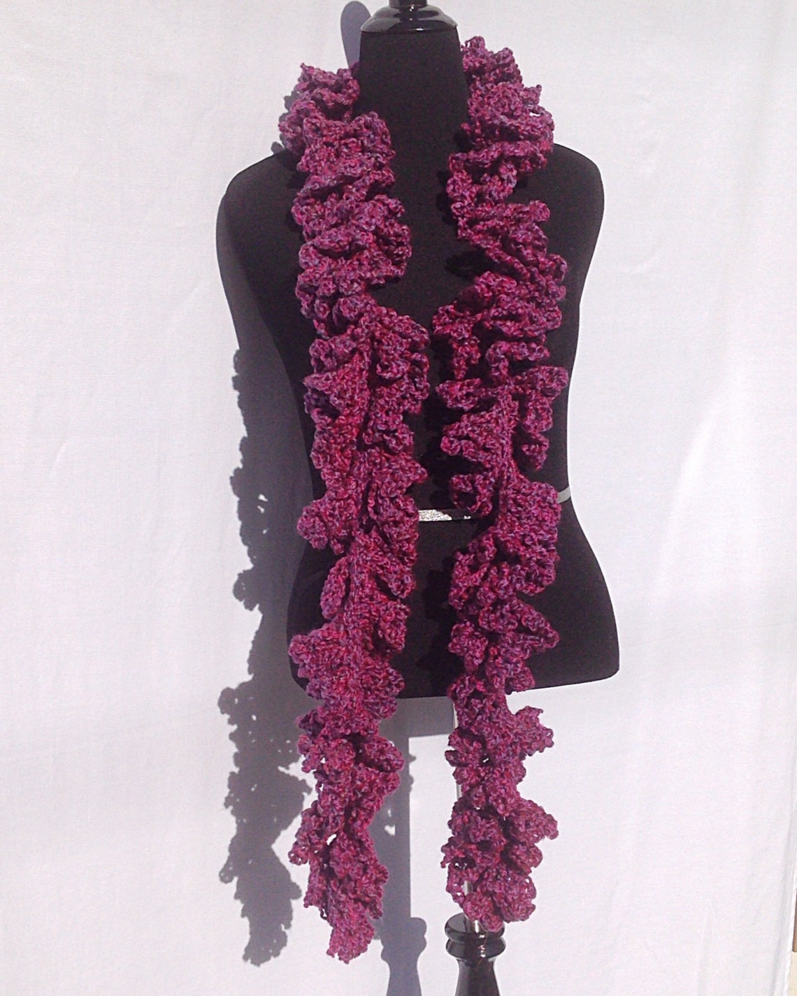 Curly Boa Scarf in Dark Pink With a Hint of Purple (FREE SHIPPING) - Etsy