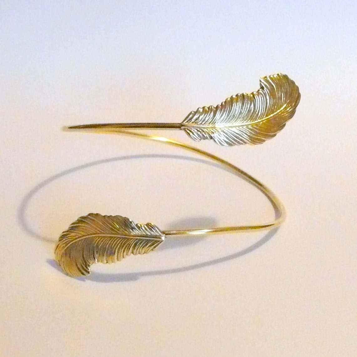Double Leaves Arm Cuff Handmade Upper Arm Band Made of Gold - Etsy