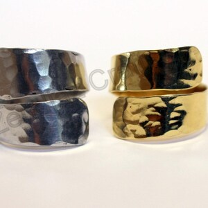 Minimalist Hammered Gold-silver Ring Elegant Design Handmade ,sterling ...