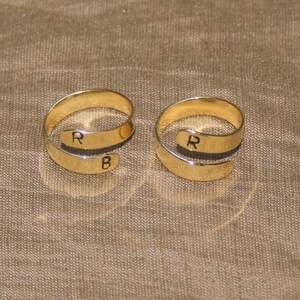 Personalized Ring Letters Customized Hand Stamped Ring , Personal ...