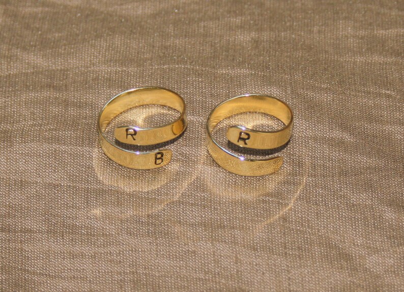 Personalized Ring Letters Customized Hand Stamped Ring | Etsy
