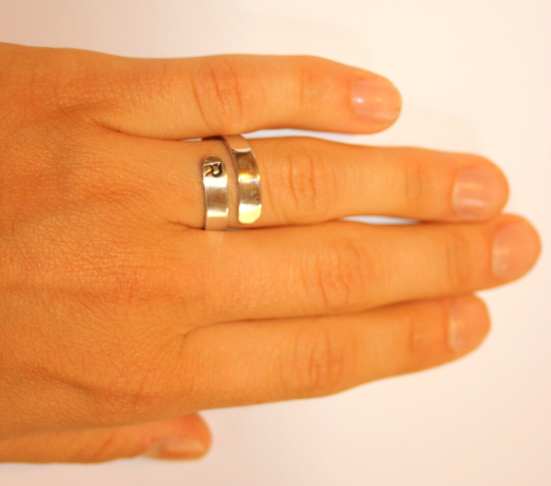 Personalized Ring Letters Customized Hand Stamped Ring , Personal ...
