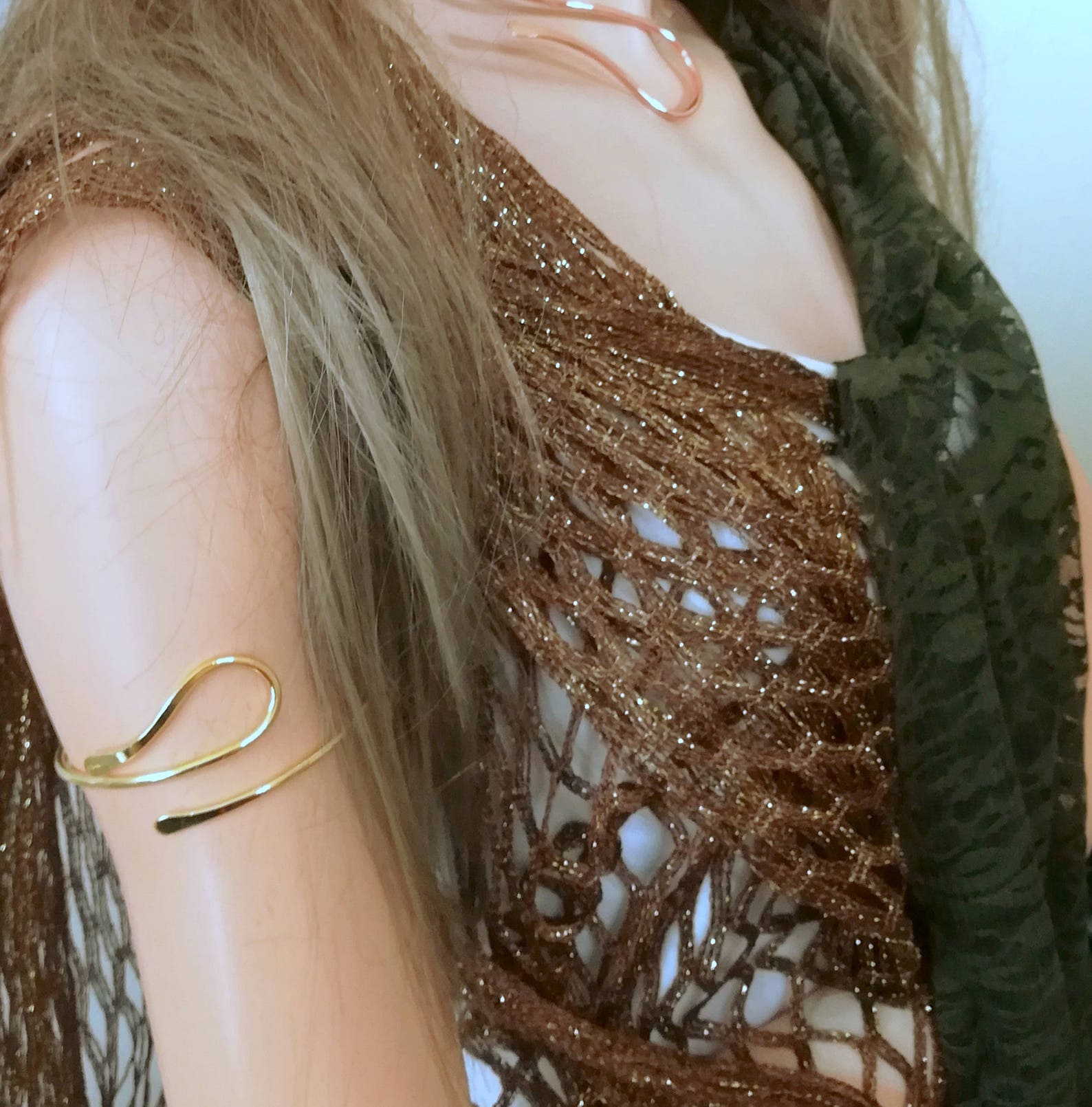 Armlet arm Band Boho Jewelry upper Arm Band Minimalist Gold | Etsy