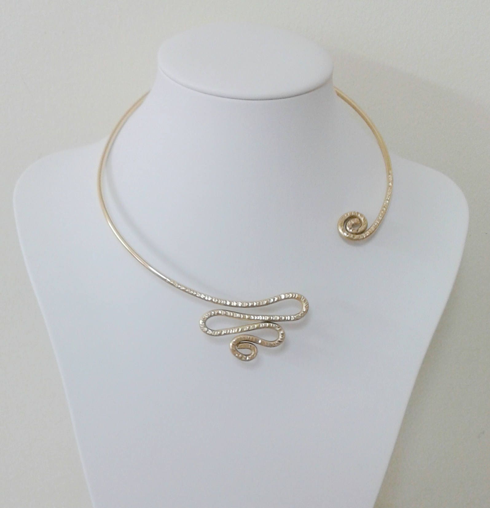 Wire Wrapped and Hammered Choker Necklace Made of - Etsy