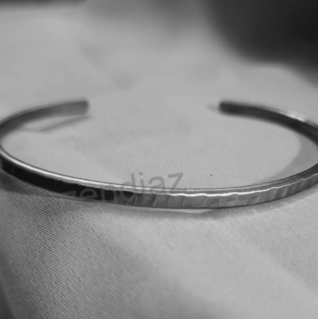 Hand Forged Titanium Bracelet: Elegant Rustic Patina, Unisex ...