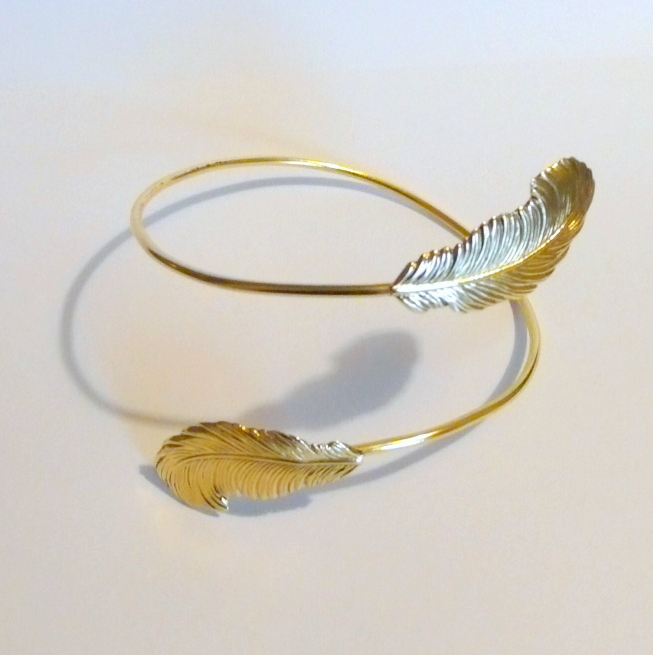 Double Leaves Arm Cuff Handmade Upper Arm Band Made of Gold - Etsy