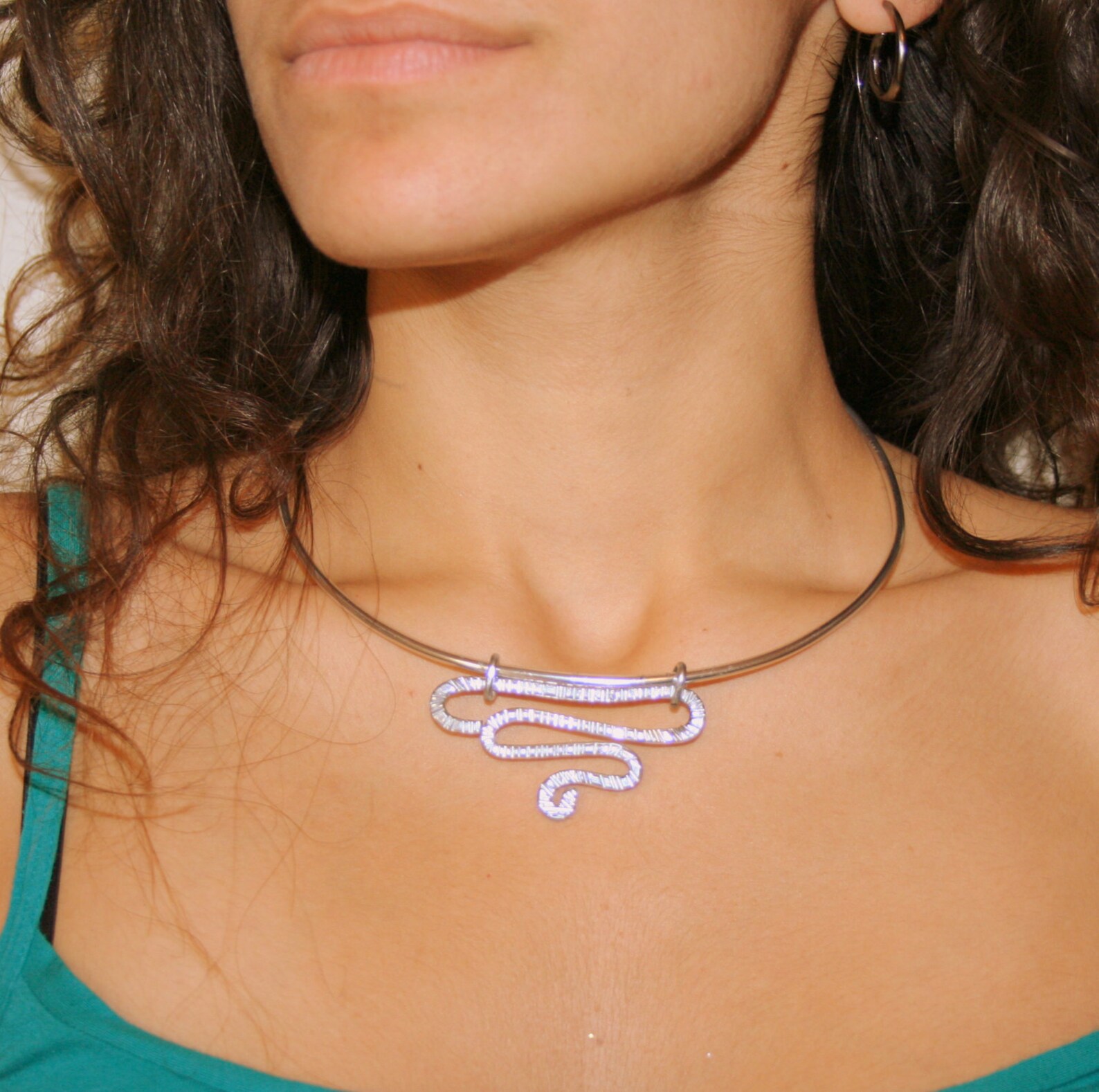 Wire Wrapped Choker Necklace Handmade Spiral Collar Cuff - Etsy