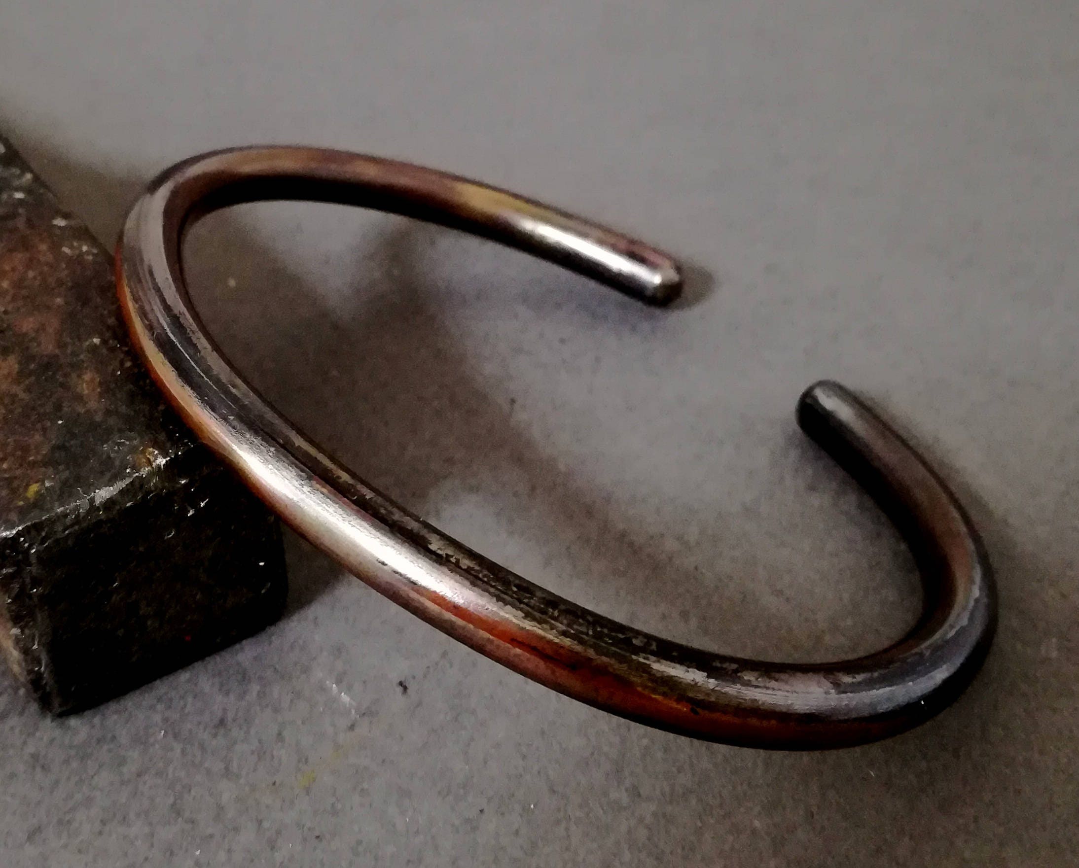 Men's Copper Bracelet Rustic Hand Forged handmade | Etsy