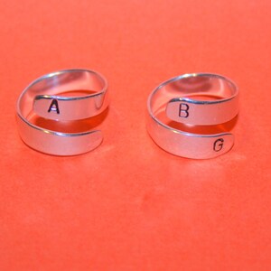 Personalized Ring Letters Customized Hand Stamped Ring , Personal ...