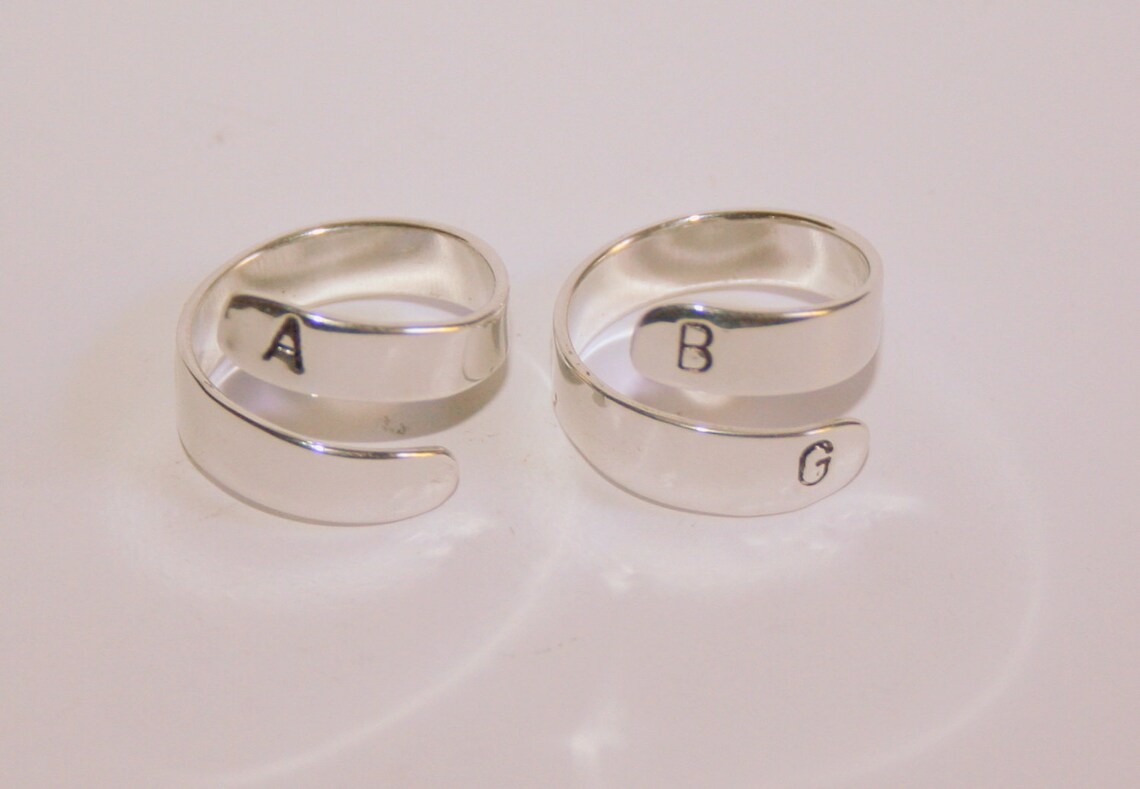 Personalized Ring Letters Customized Hand Stamped Ring | Etsy