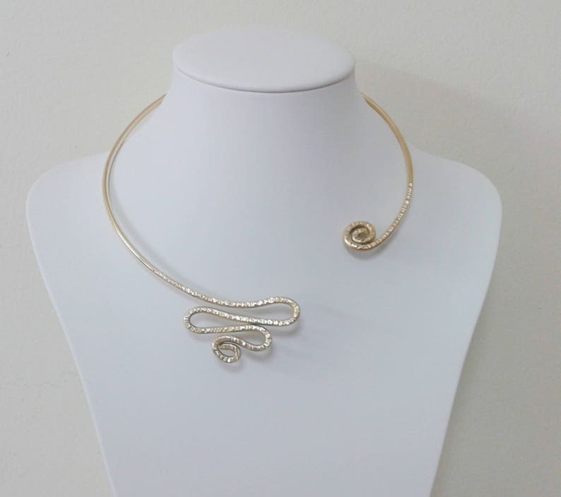 Wire Wrapped and Hammered Choker Necklace Made of - Etsy