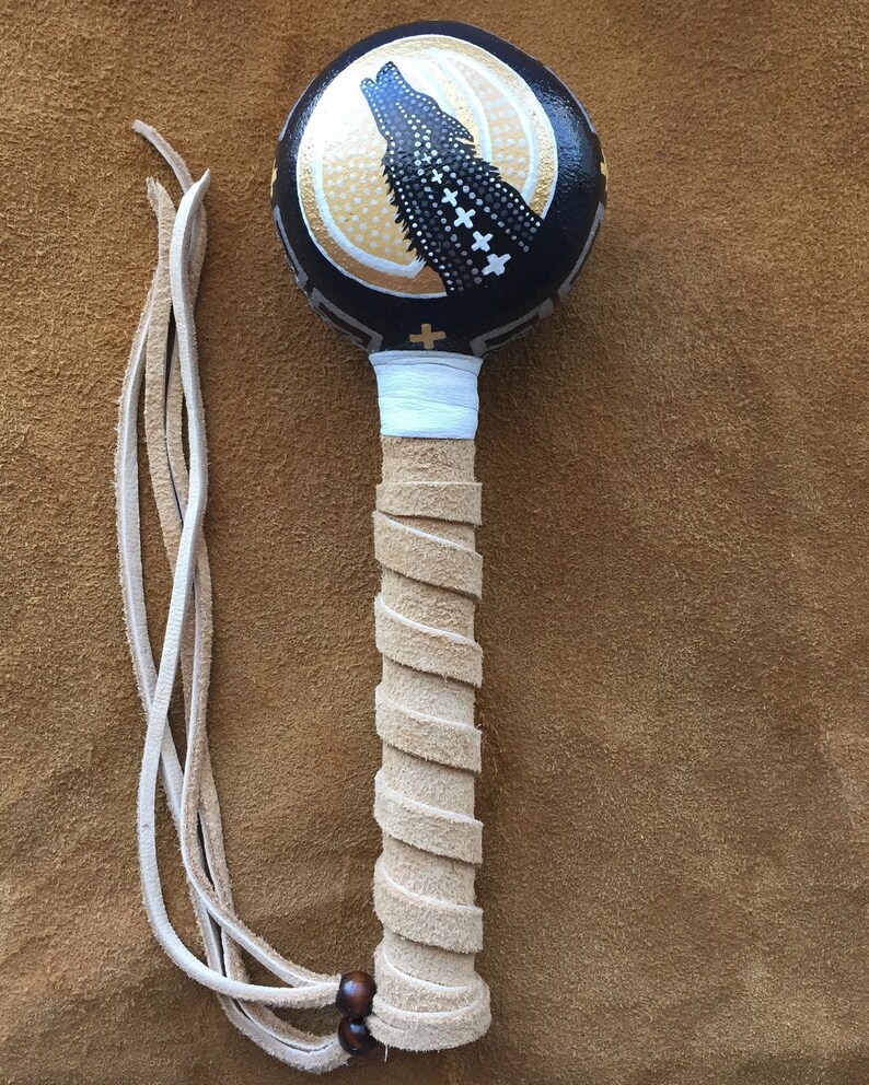 WOLF and the MOON Native American Music Instrument Rattle | Etsy
