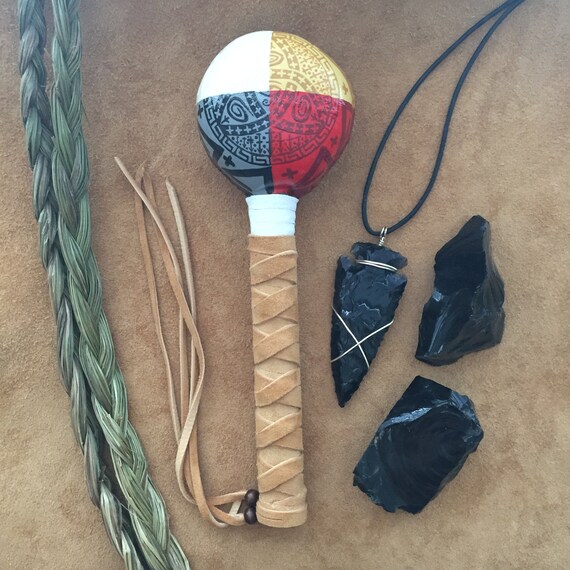 SYMBOLS of PROTECTION Native American Shaman Rattle | Etsy