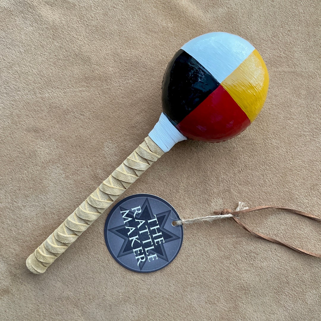 MEDICINE WHEEL RATTLE - Cycle of Life & 4 Seasons, Native American ...