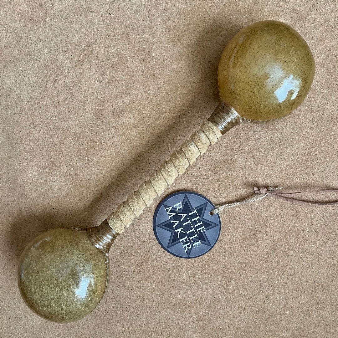 DOUBLE-HEADED Traditional RATTLE Native American, Music Instrument ...