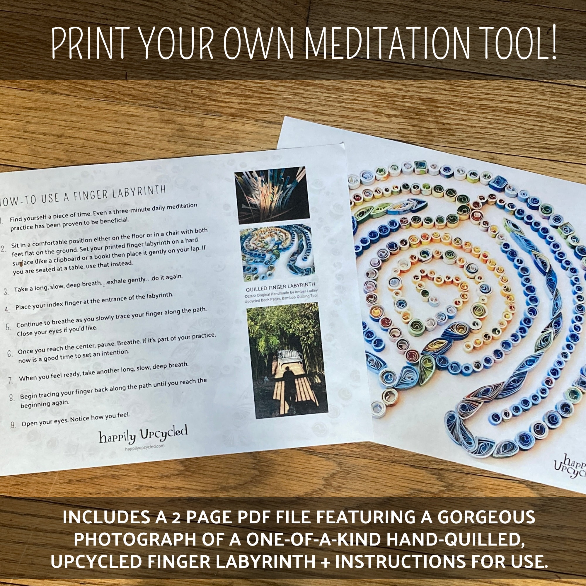 Quilled Finger Labyrinth Instant Download for Mindfulness & Meditation ...