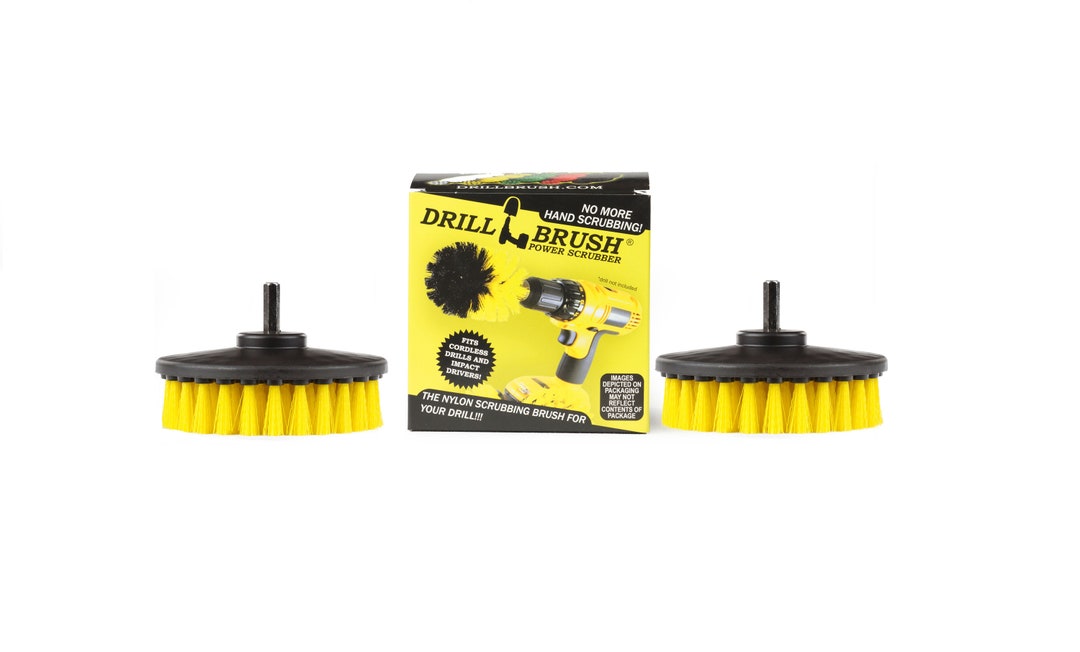 Two Scrub Brushes for Bathroom Cleaning 5" Round W/power Drill ...