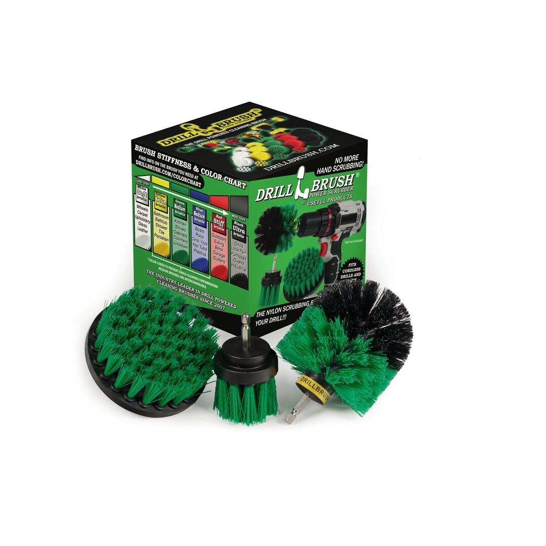 Green Medium Stiffness Drillbrush Kit - Green Original Brush, Green 4 ...