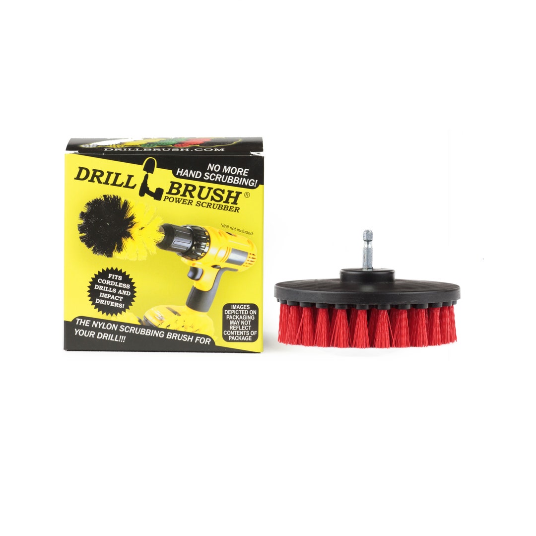 5" Red Stiff Brush With Quick Change Shaft - by Drillbrush - Etsy
