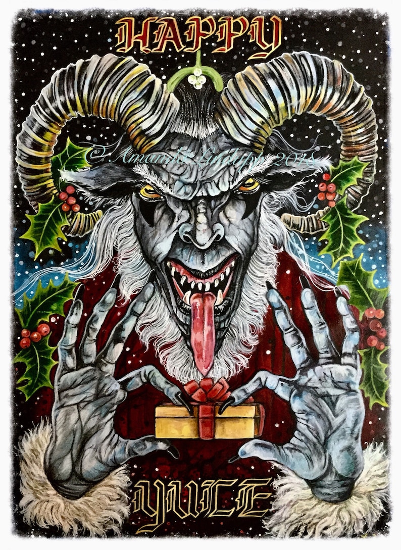New KRAMPUS HAPPY YULE Greeting Card - Etsy