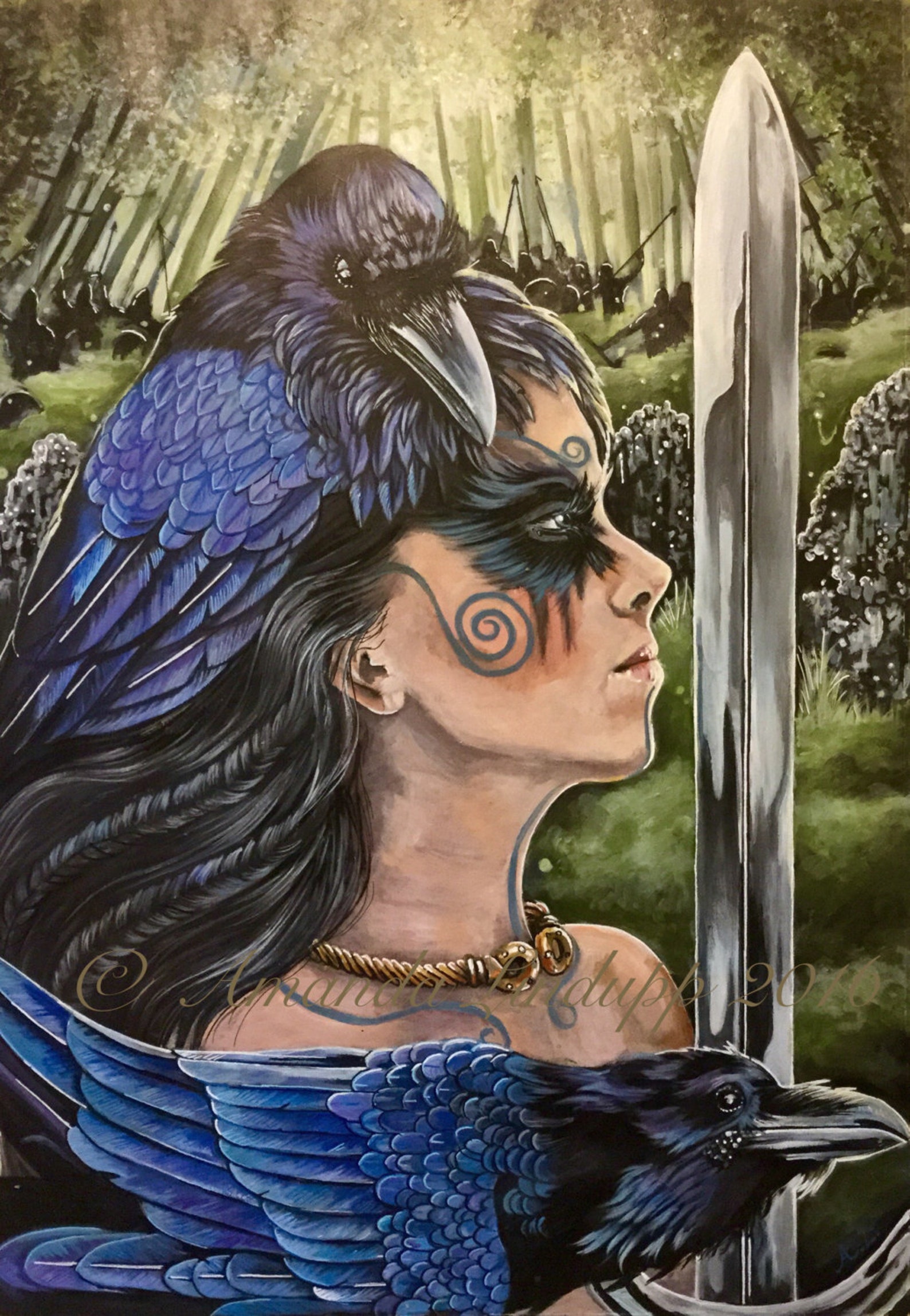 NEW A4 morrigan and Ravens Print | Etsy