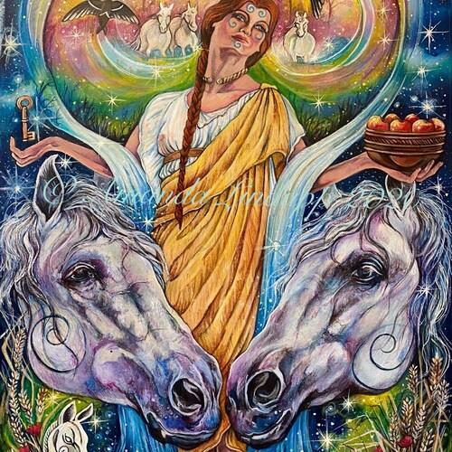 Epona Goddess Illustration Print in Multiple Sizes - Etsy