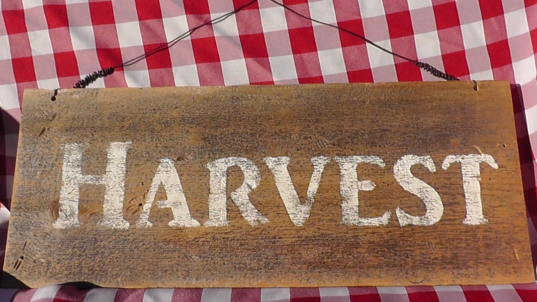 HARVEST/ REJOICE -free Shipping-reversible Antique Style Sign, Rustic ...