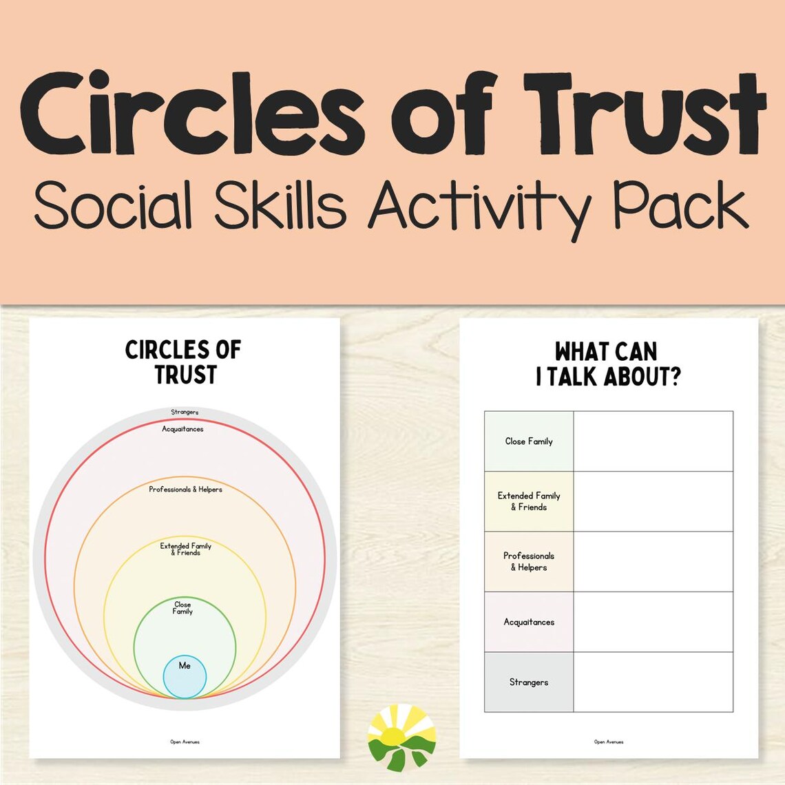 Circles of Trust Social Skills Activity Pack | Boundaries & Safety ...