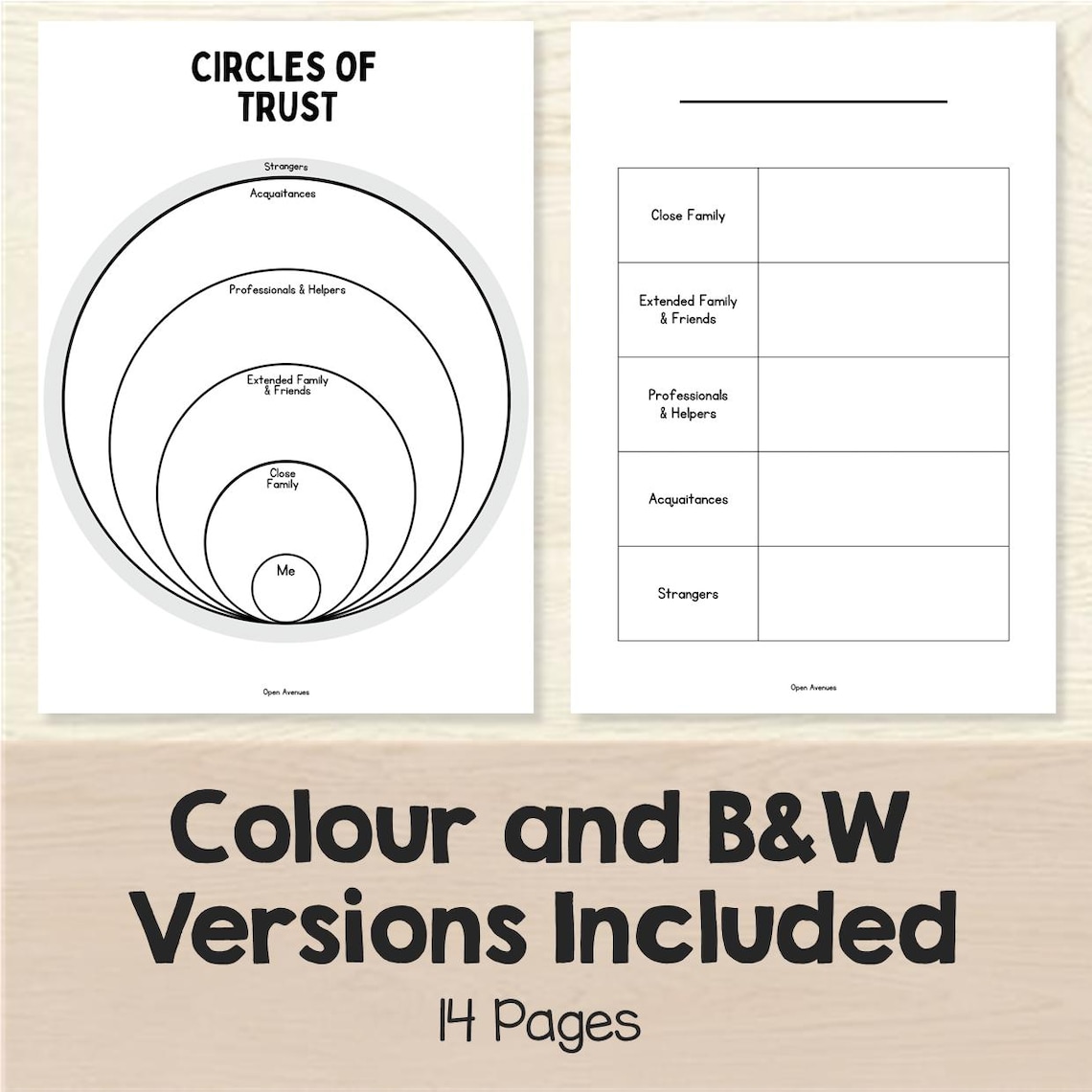 Circles of Trust Social Skills Activity Pack | Boundaries & Safety ...
