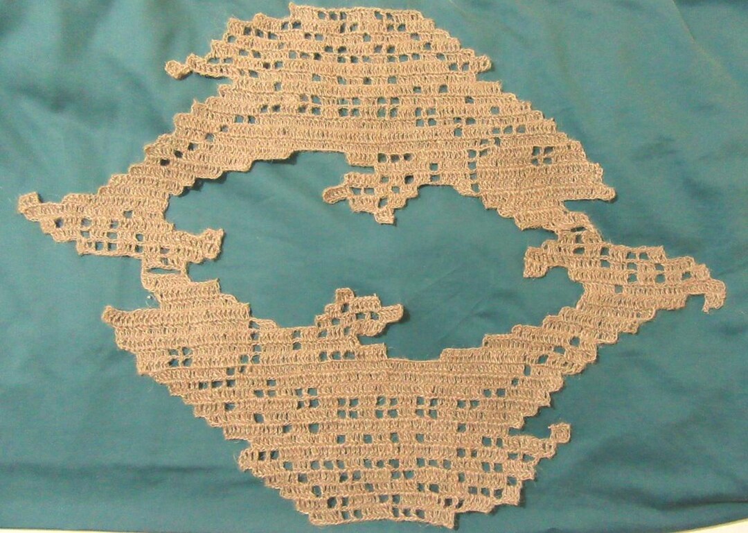 Jute String Doily With Handmade Crochet Fish. Table Linen Textile ...