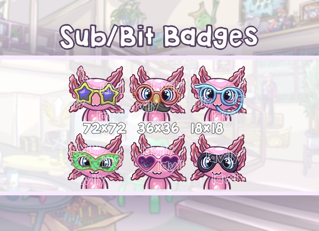 More Cute AXOLOTL Sub Badges / Bit Badges for Your Twitch Channel - Etsy