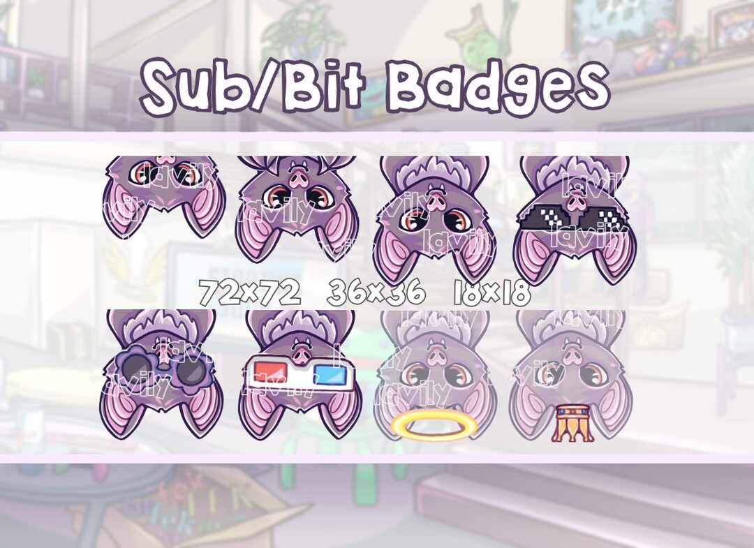 Silly BAT Sub Badges / Bit Badges for Your Twitch Channel - Etsy