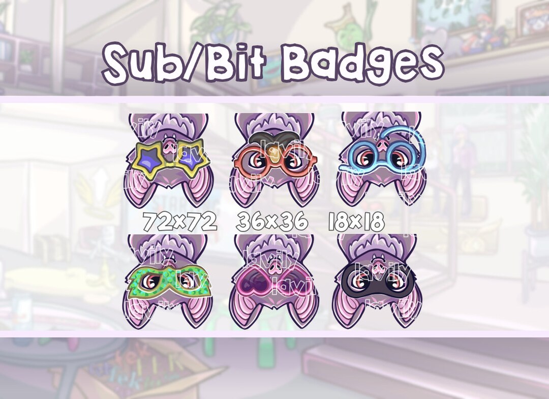 More Silly BAT Sub Badges / Bit Badges for Your Twitch Channel - Etsy