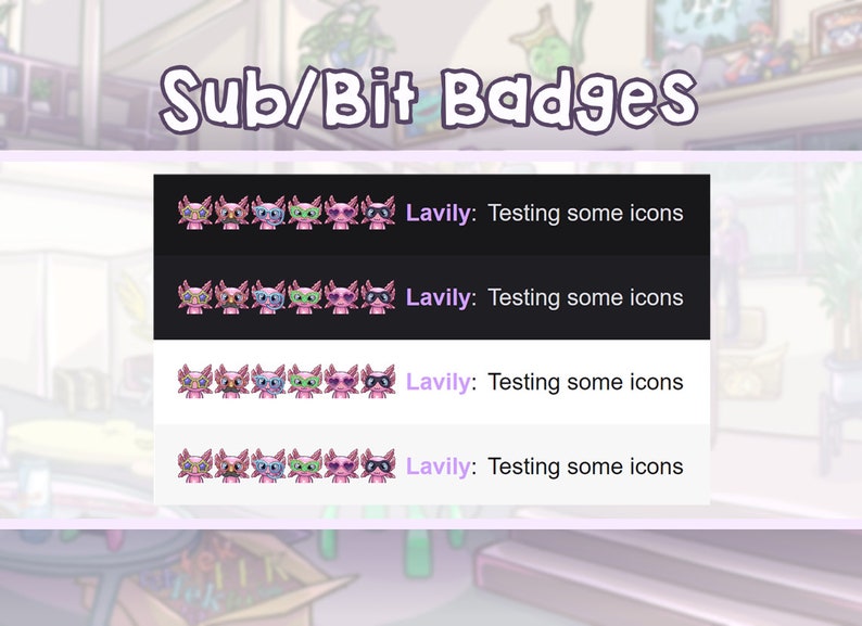 More Cute AXOLOTL Sub Badges / Bit Badges for Your Twitch Channel - Etsy