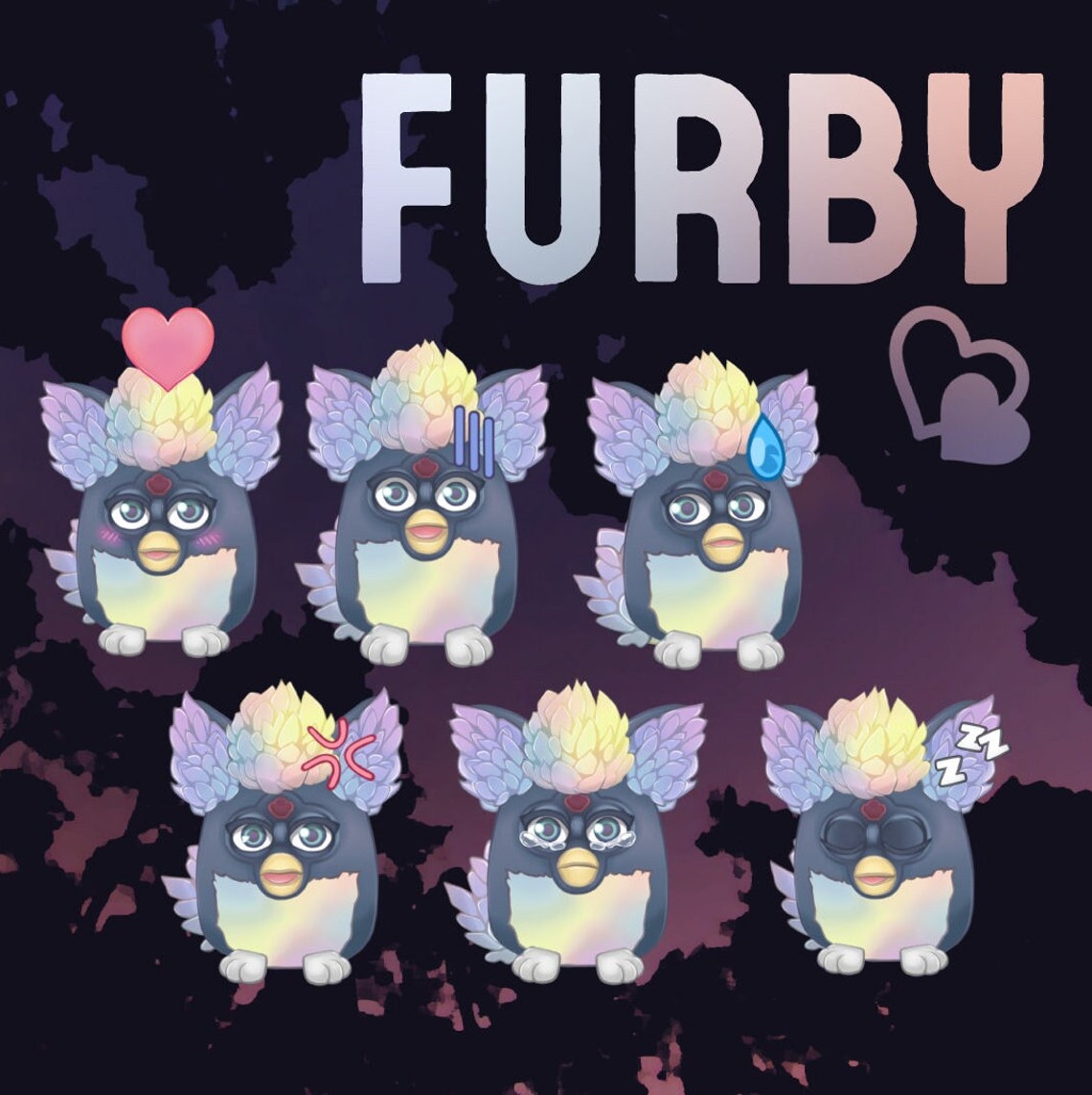 Rainbow Furby - Premade Vtuber Model/avatar - LIVE2D - Etsy