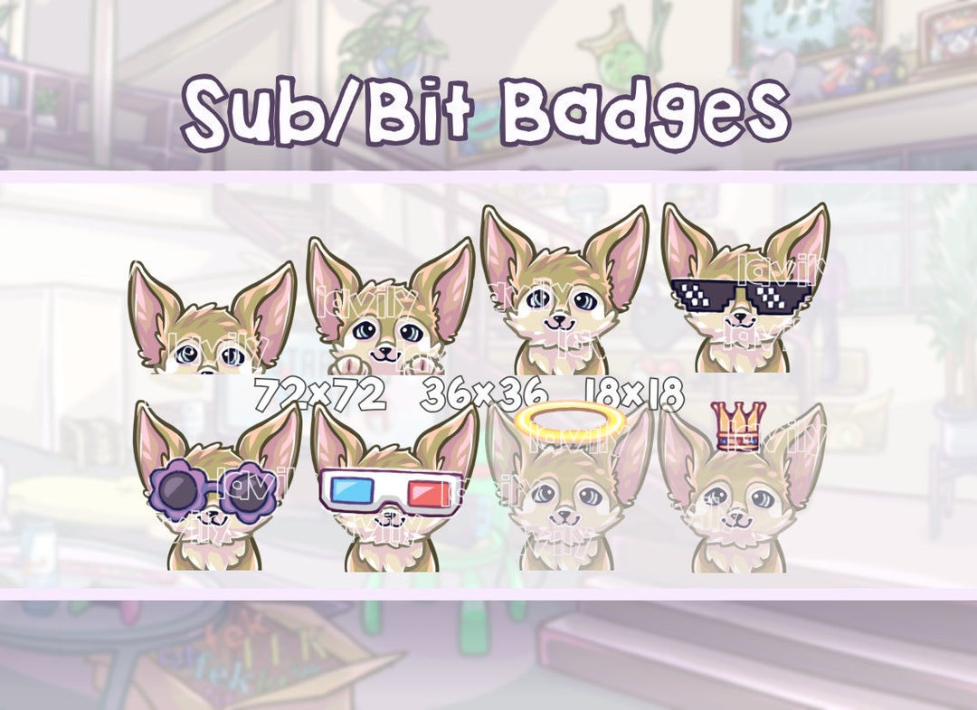 Adorable FENNEC FOX Sub Badges / Bit Badges for Your Twitch Channel - Etsy
