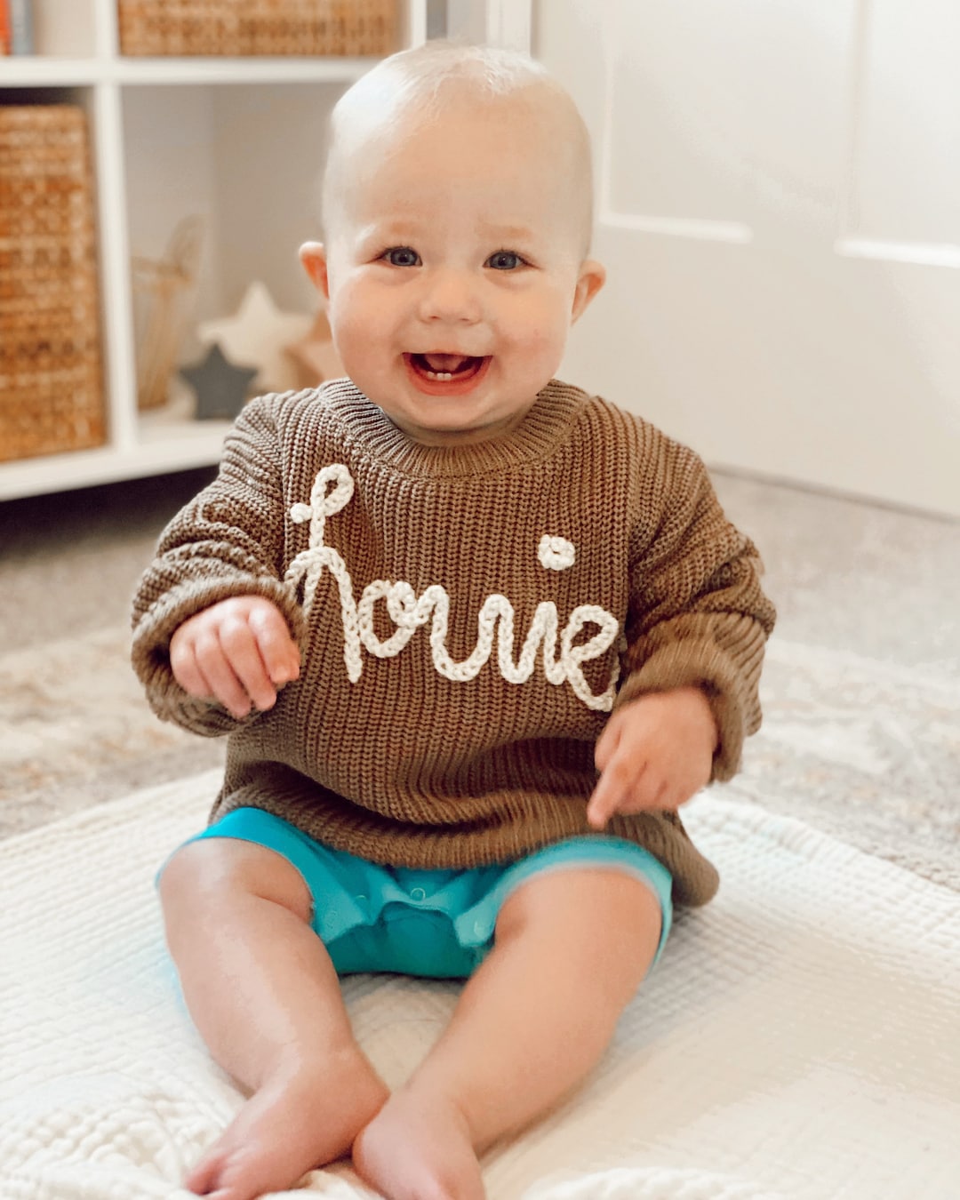 Baby Knit Sweater With Name - Etsy