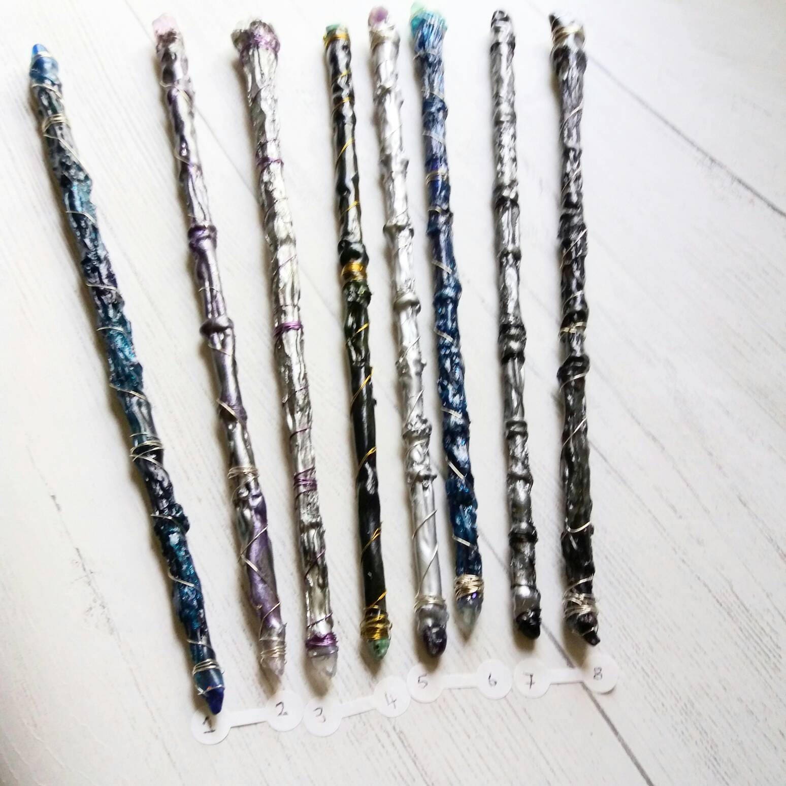 Sculpted Wand With Gemstones or Crystals,wand With Healing Crystals ...