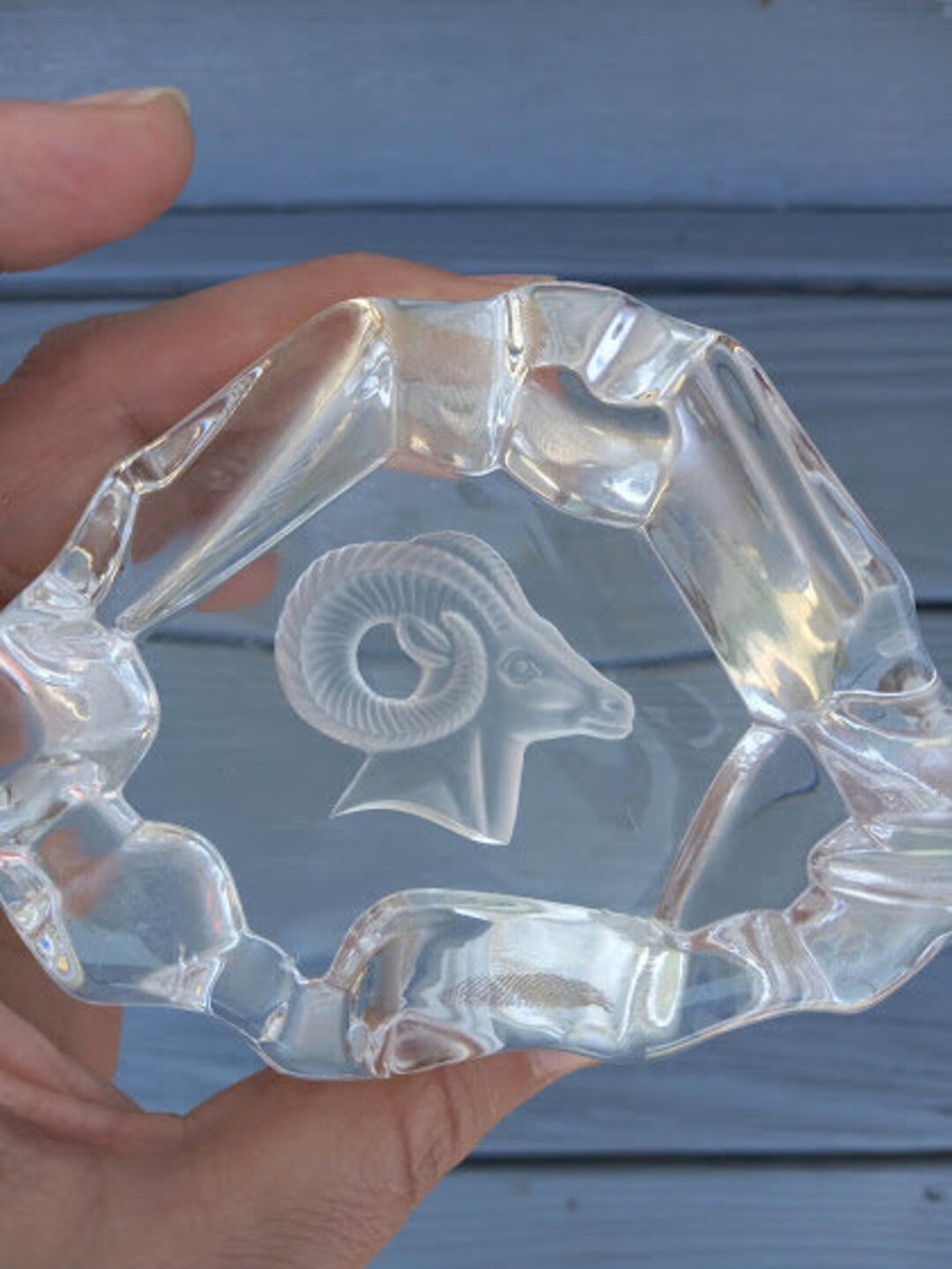 Lead Crystal Ram Paperweight Vintage Hallmark 1977 Little Gallery Made ...