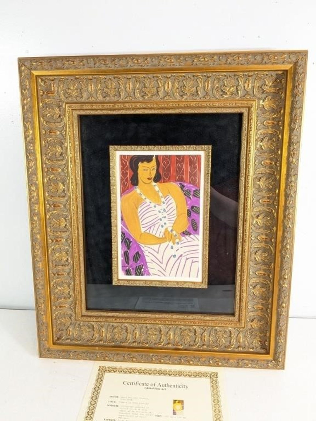 Henri MATISSE Vintage Print beauty With Pearls SIGNED Framed COA Dame A ...