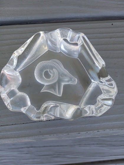 Lead Crystal Ram Paperweight Vintage Hallmark 1977 Little Gallery Made ...