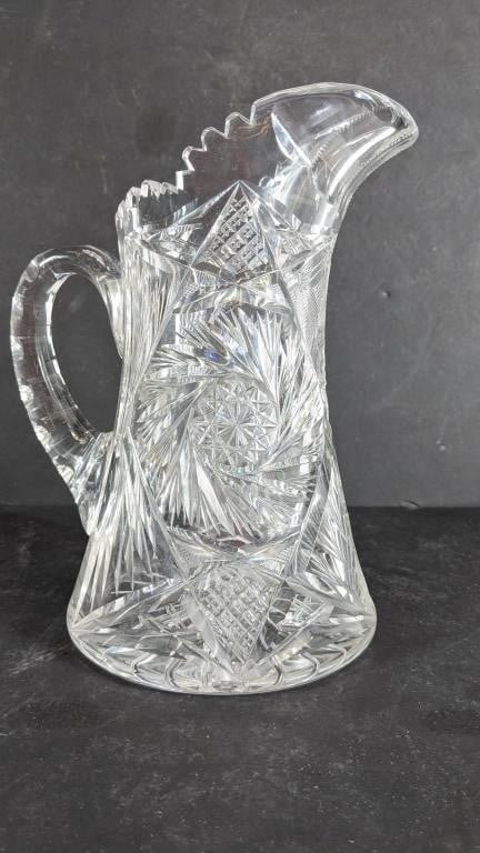 American Brilliant Cut Glass Pitcher 1900's - Etsy