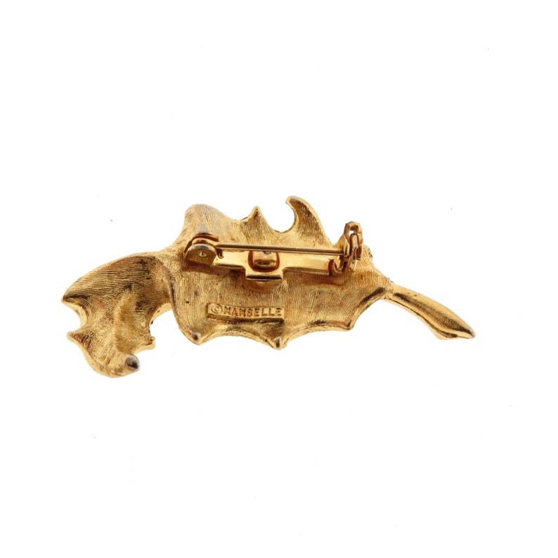 Beautiful Vintage MAMSELLE Signed Vintage Brooch Pin 2 Gold Tone Metal ...