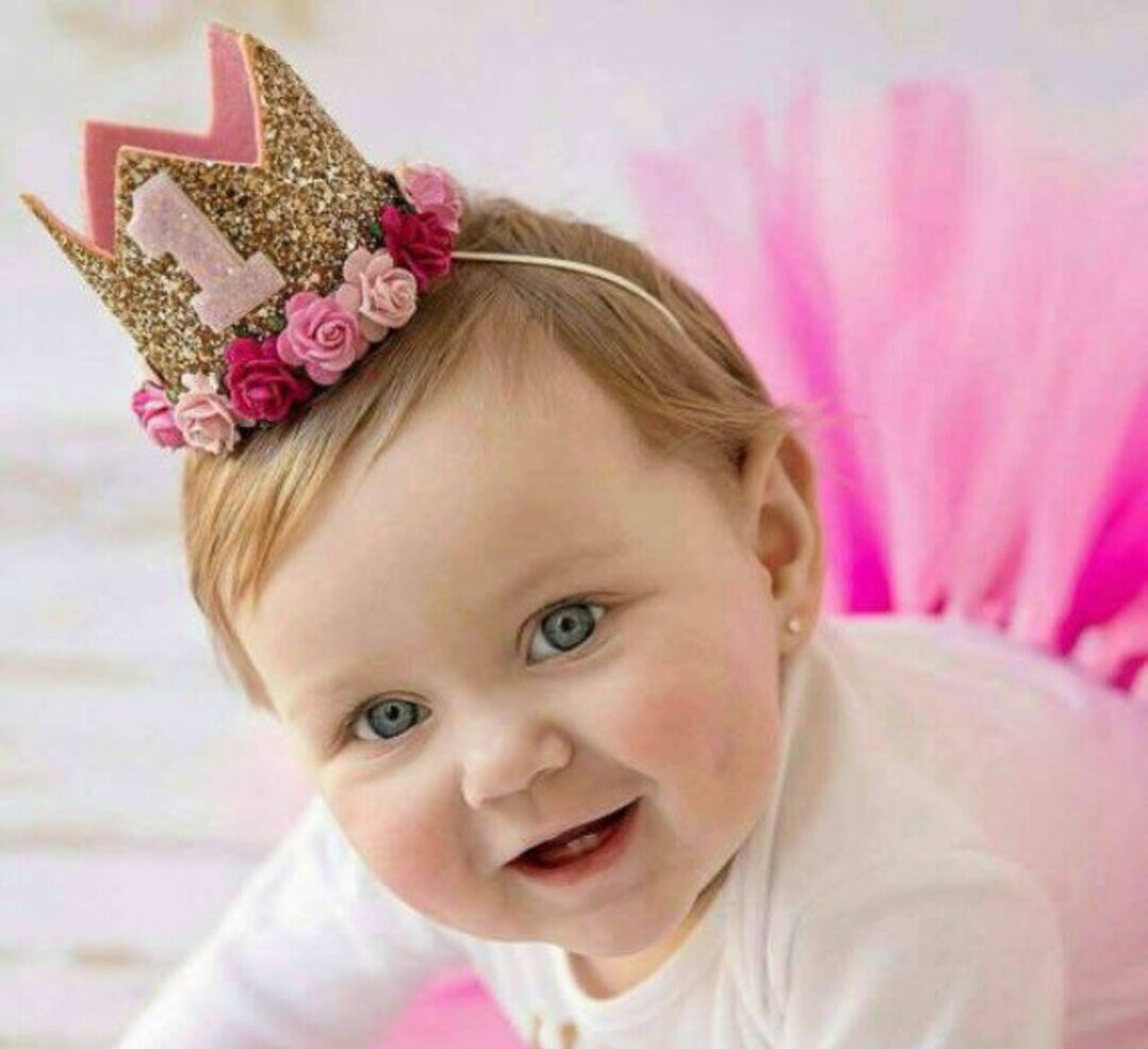 First Birthday Cake Smash Sparkle Crown - Etsy