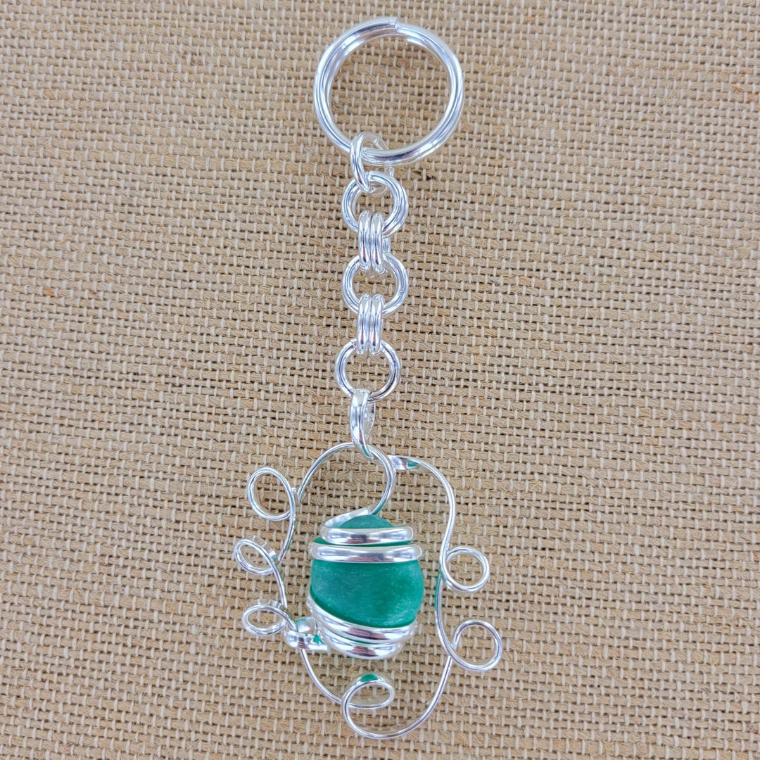Bottle Green Sea Glass Key Ring: ALP-SG-K1 - Etsy
