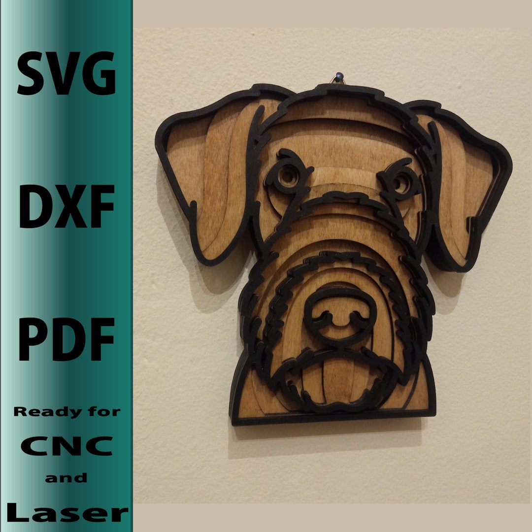 Svg Dxf Pdf Ready for CNC and Laser Airedale Terriers - Etsy